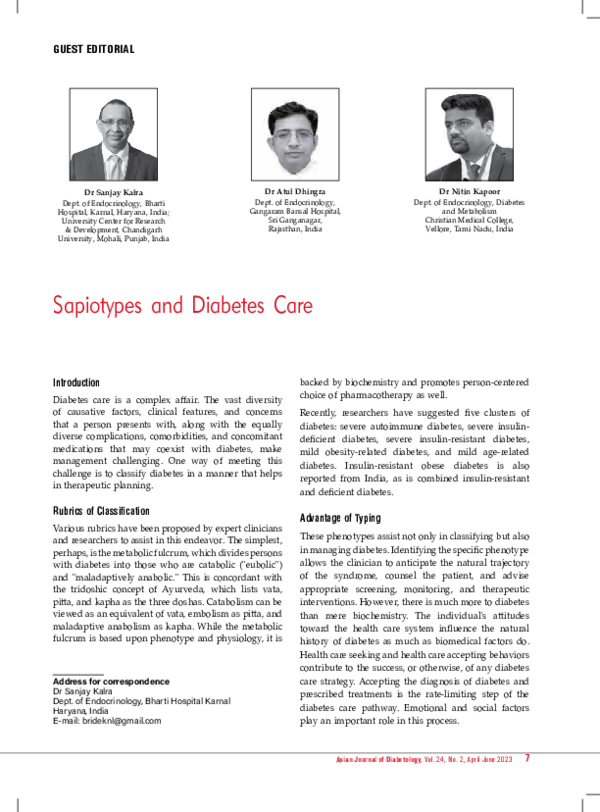 (PDF) Sapiotypes and Diabetes Care