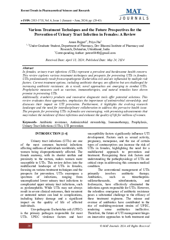 (PDF) Various Treatment Techniques and the Future Prospectives for the ...