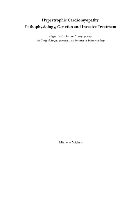 (PDF) Hypertrophic Cardiomyopathy: Pathophysiology, Genetics and ...