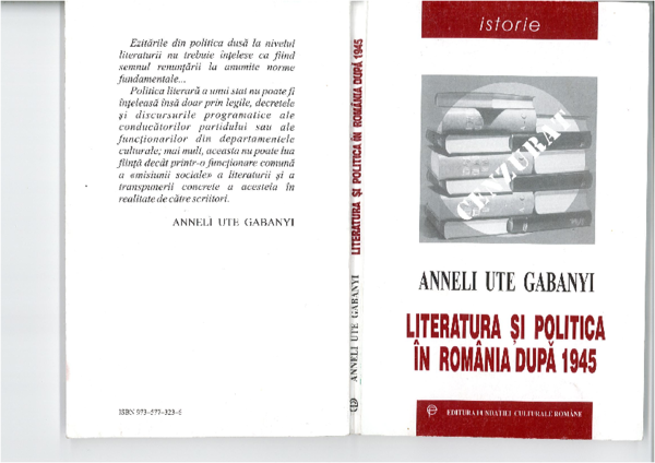 (PDF) Anneli Ute Gabanyi, Literatura si Politica în România după 1945 ...