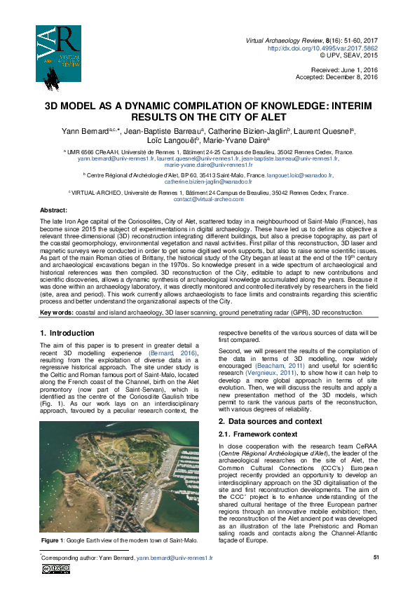 (PDF) 3D model as a dynamic compilation of knowledge: interim results ...