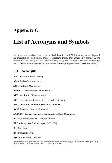 (PDF) Appendix C: List of Acronyms and Symbols