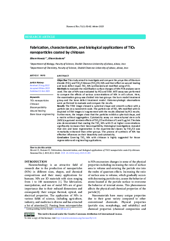 (PDF) Fabrication, characterization, and biological applications of ...