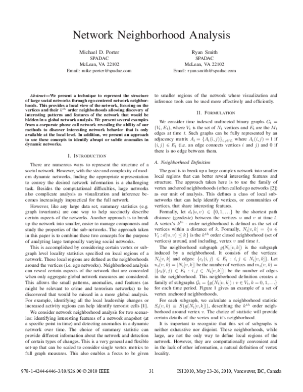 (PDF) Network neighborhood analysis