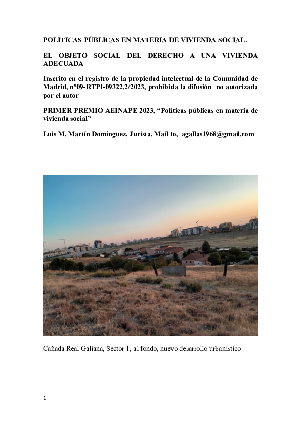 (PDF) El objeto social del derecho a una vivienda adecuada