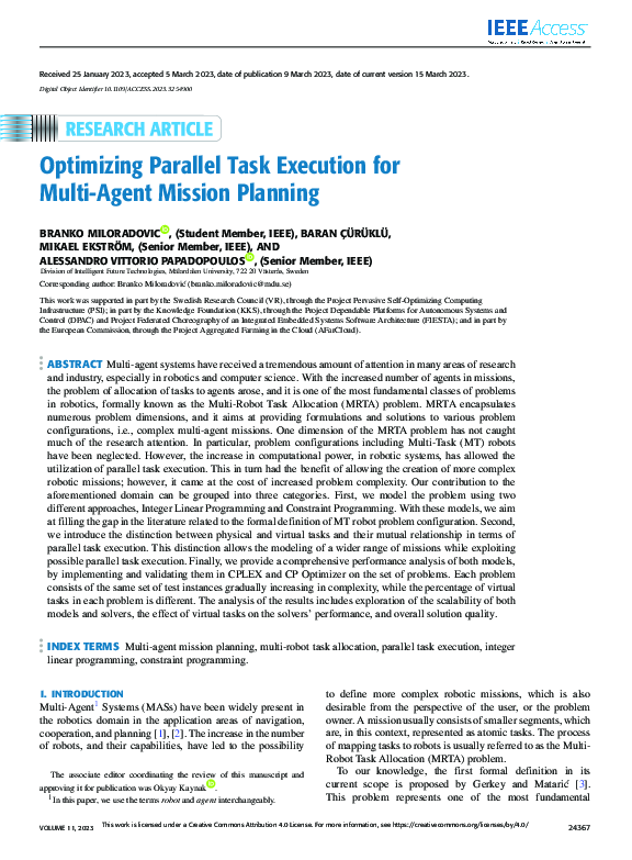 (PDF) Optimizing Parallel Task Execution for Multi-Agent Mission Planning