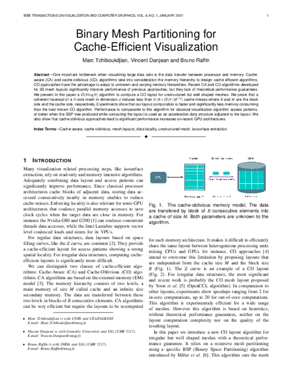 (PDF) Cache-Efficient 3D Mesh Partitioning for Visualization