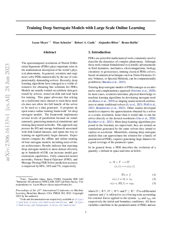 (PDF) Training Deep Surrogate Models with Large Scale Online Learning