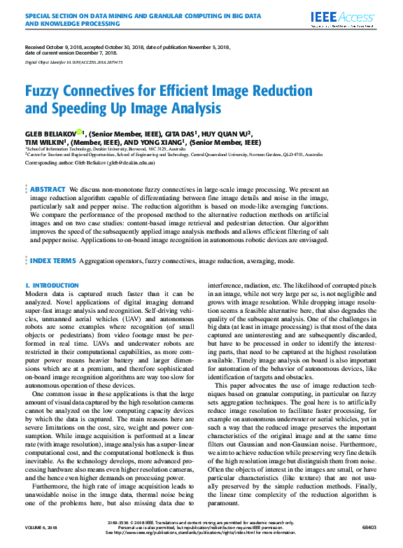(PDF) Fuzzy Connectives for Efficient Image Reduction and Speeding Up Image Analysis