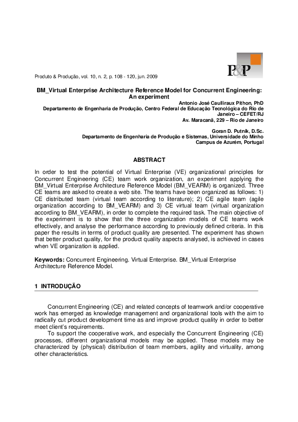 (PDF) BM_Virtual Enterprise Architecture Reference Model for Concurrent Engineering: An experiment