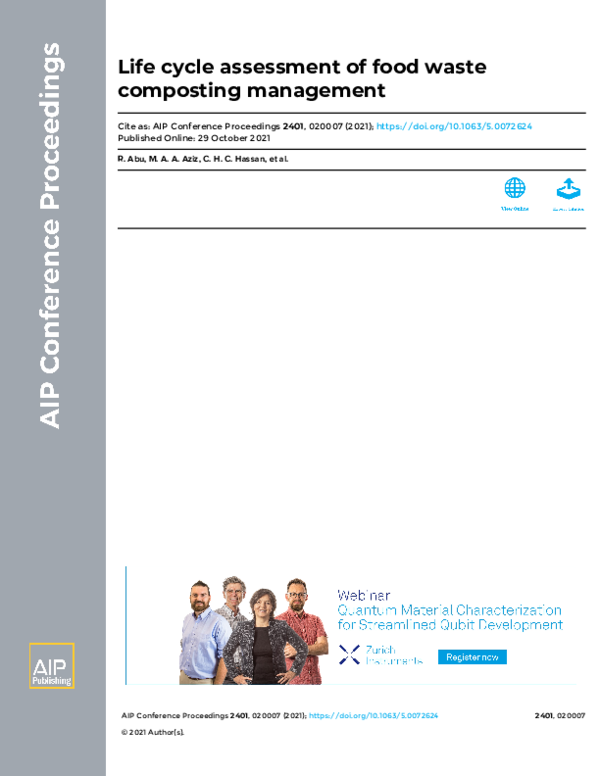 (PDF) Life cycle assessment of food waste composting management