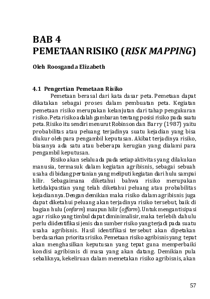 (PDF) Bab 4. Risk Mapping. Bagian Buku Risiko Agribisnis