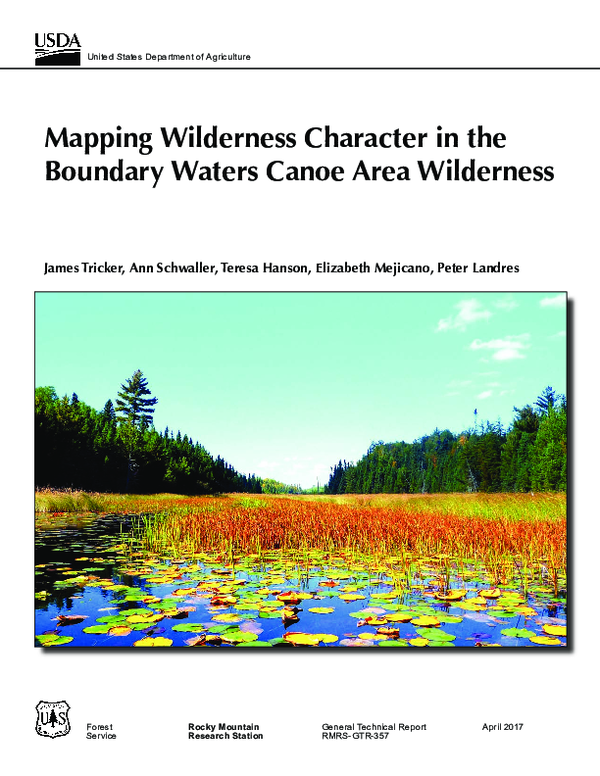 (PDF) Mapping wilderness character in the Boundary Waters Canoe Area ...
