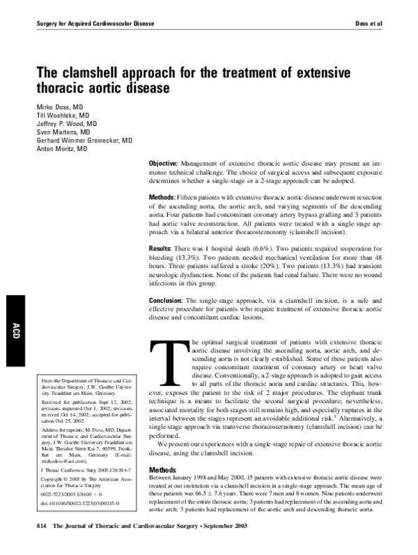 (PDF) The clamshell approach for the treatment of extensive thoracic ...