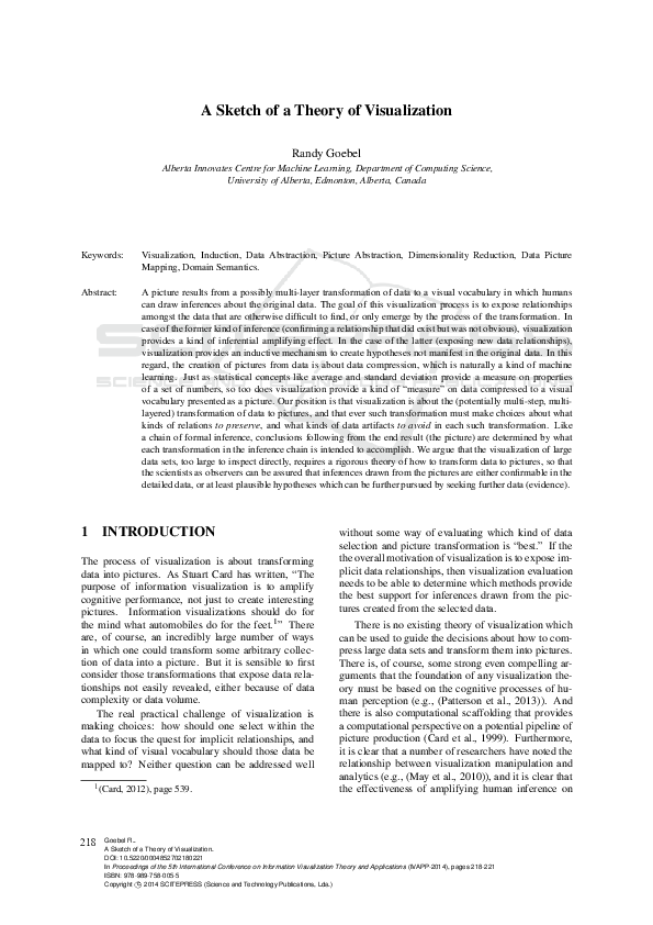 (PDF) A Sketch of a Theory of Visualization