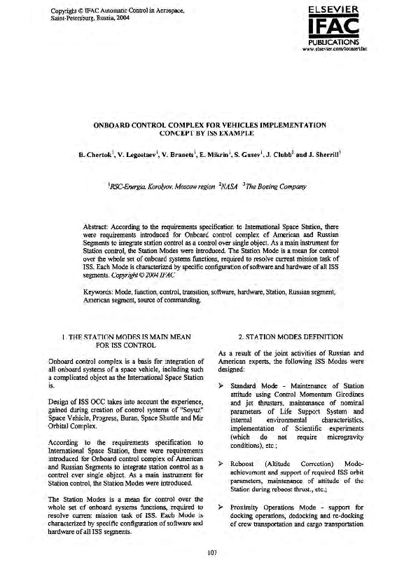 (PDF) Onboard Control Complex for Vehicles Implementation Concept by ISS Example