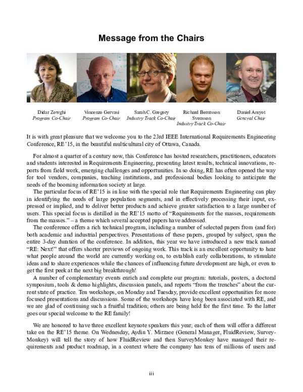 (PDF) Message from the Chairs