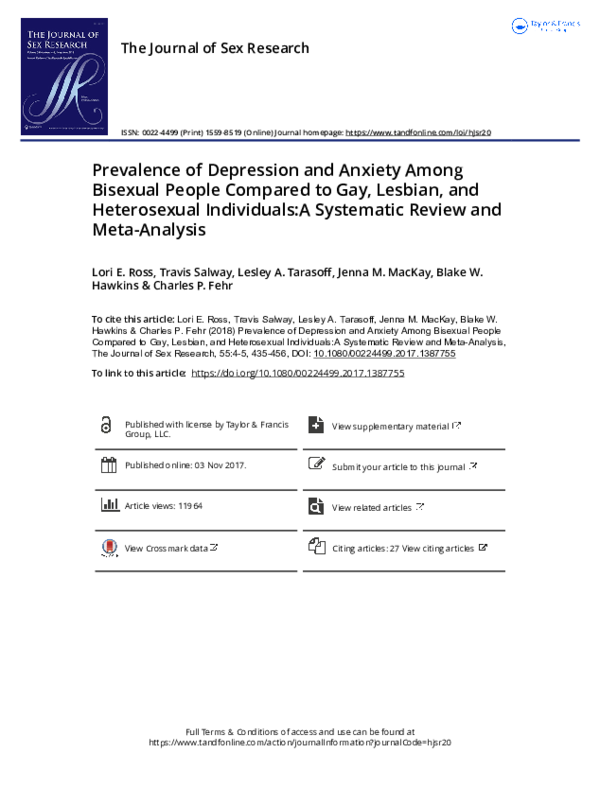 (PDF) Prevalence of Depression and Anxiety Among Bisexual People ...