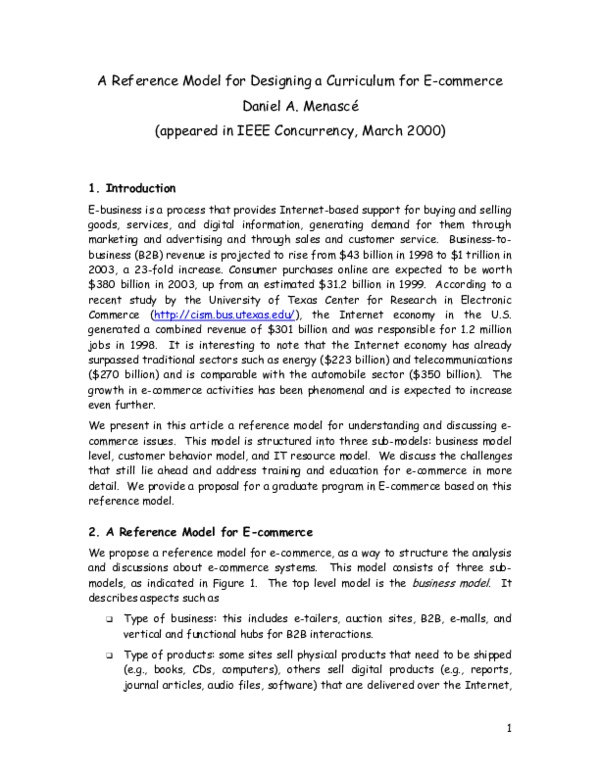 (PDF) A reference model for designing a curriculum for e-commerce