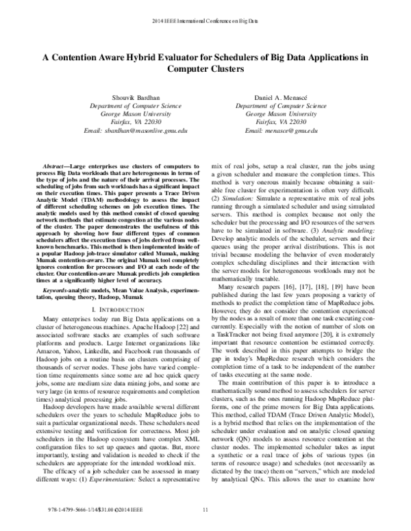 (PDF) A contention aware hybrid evaluator for schedulers of big data ...