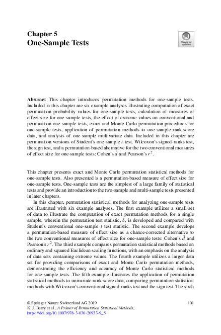 (PDF) One-Sample Tests