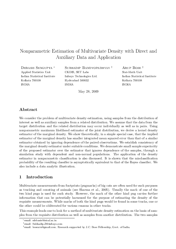 (PDF) Nonparametric estimation of multivariate density with direct and ...