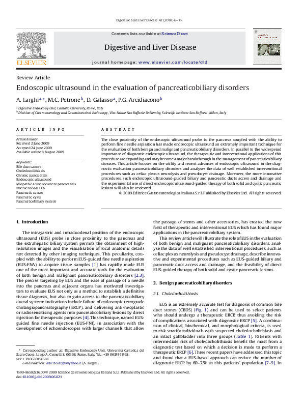 (PDF) Endoscopic ultrasound in the evaluation of pancreaticobiliary disorders | Zoltán Szepes ...