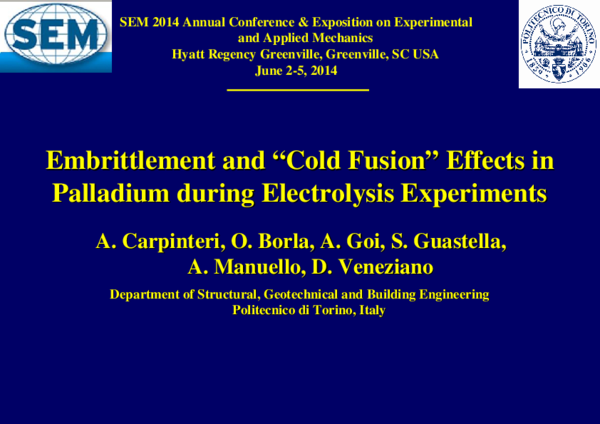 (PDF) Hydrogen Embrittlement and “Cold Fusion” Effects in Palladium ...