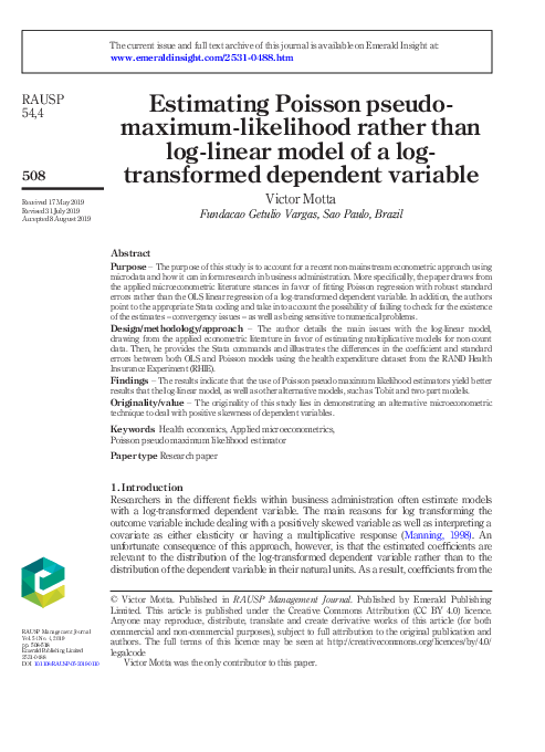 (PDF) Maximum likelihood estimation for the negative multinomial log-linear model