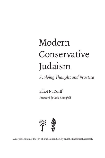 (PDF) Modern Conservative Judaism: Evolving Thought and Practice