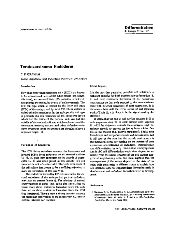 (PDF) Teratocarcinoma Endoderm