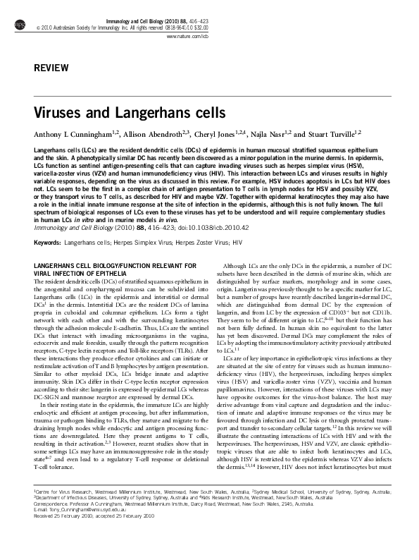 (PDF) Viruses and Langerhans cells