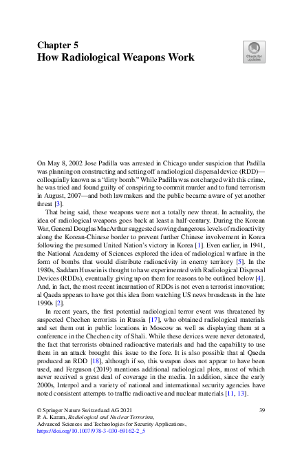 (PDF) How Radiological Weapons Work
