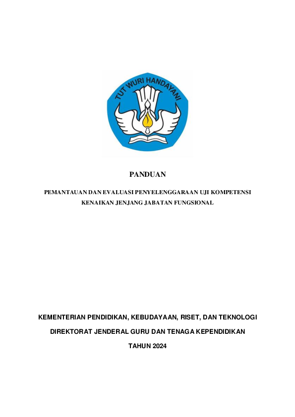 (PDF) Panduan Pemantauan dan Evaluasi Penyelenggaraan Uji Kompetensi Kenaikan Jenjang Jabatan ...