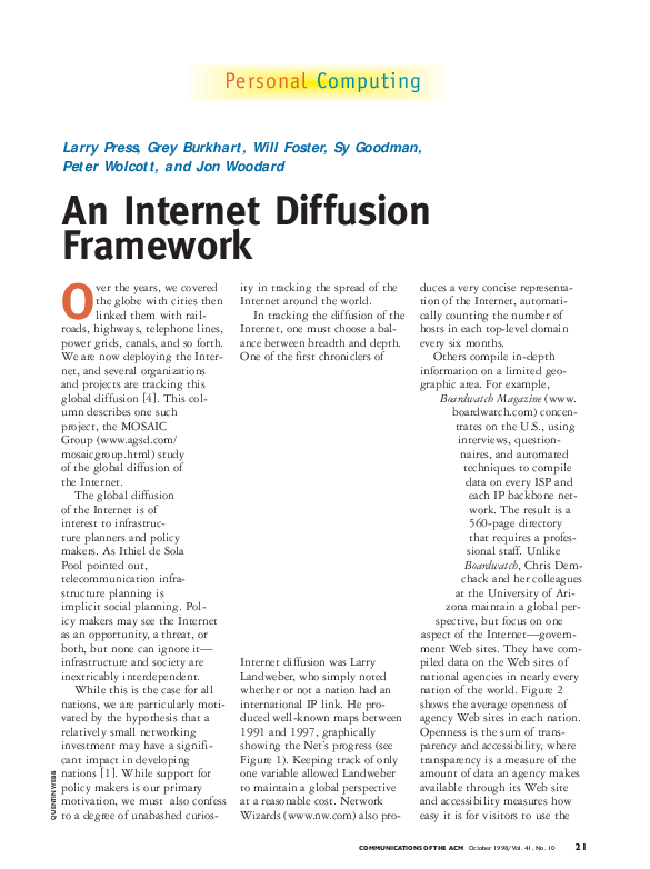 Pdf An Internet Diffusion Framework 7563