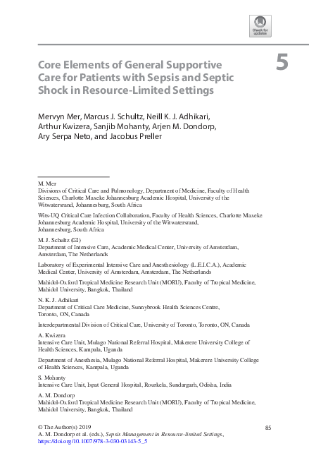 (PDF) Core Elements of General Supportive Care for Patients with Sepsis ...