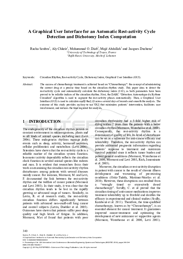 Pdf A Graphical User Interface For An Automatic Rest Activity Cycle