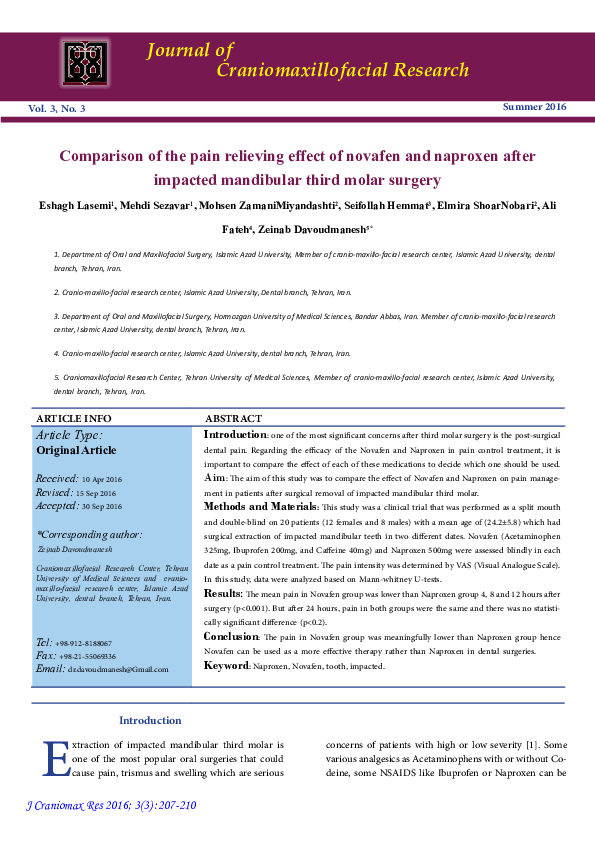 (PDF) Comparison of the pain relieving effect of novafen and naproxen ...