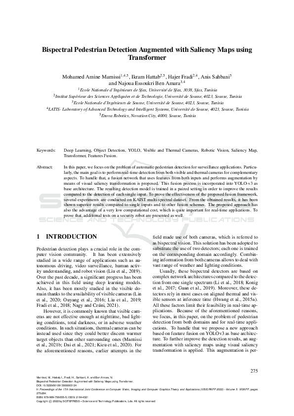 (PDF) Bispectral Pedestrian Detection Augmented with Saliency Maps using Transformer