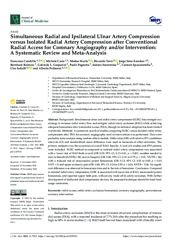 (PDF) Simultaneous Radial and Ipsilateral Ulnar Artery Compression ...