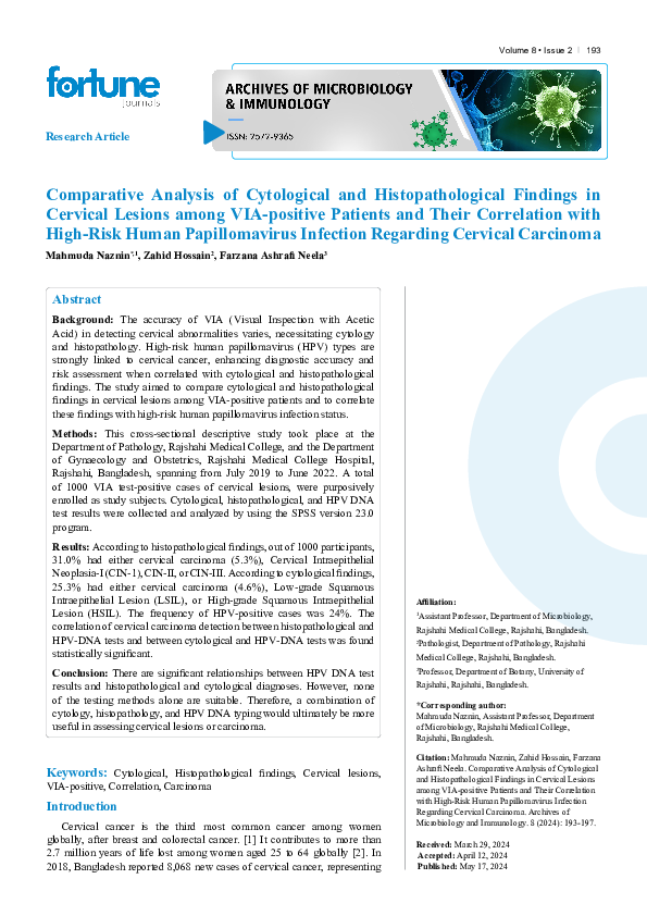 (PDF) Comparative Analysis of Cytological and Histopathological ...