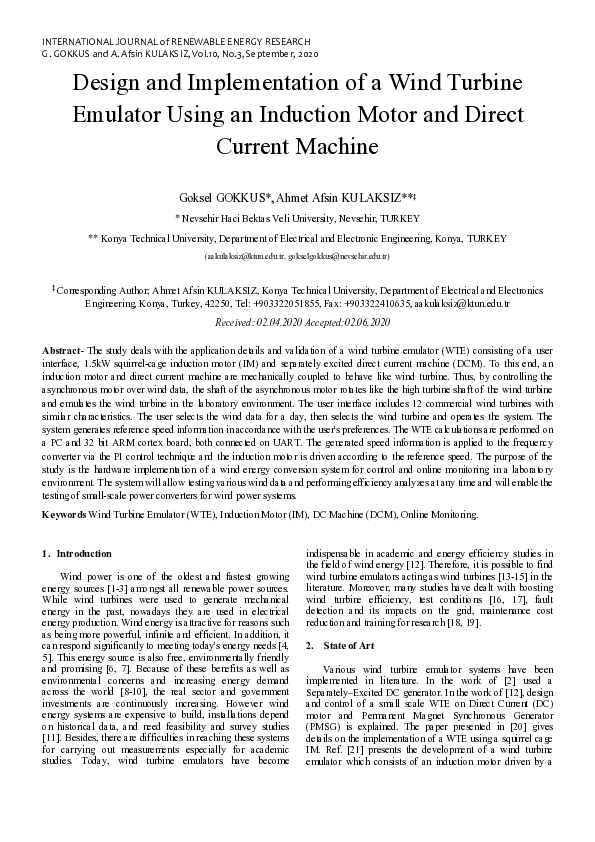Pdf Design And Implementation Of Wind Turbine Emulator Using Fpga For Stand Alone Applications