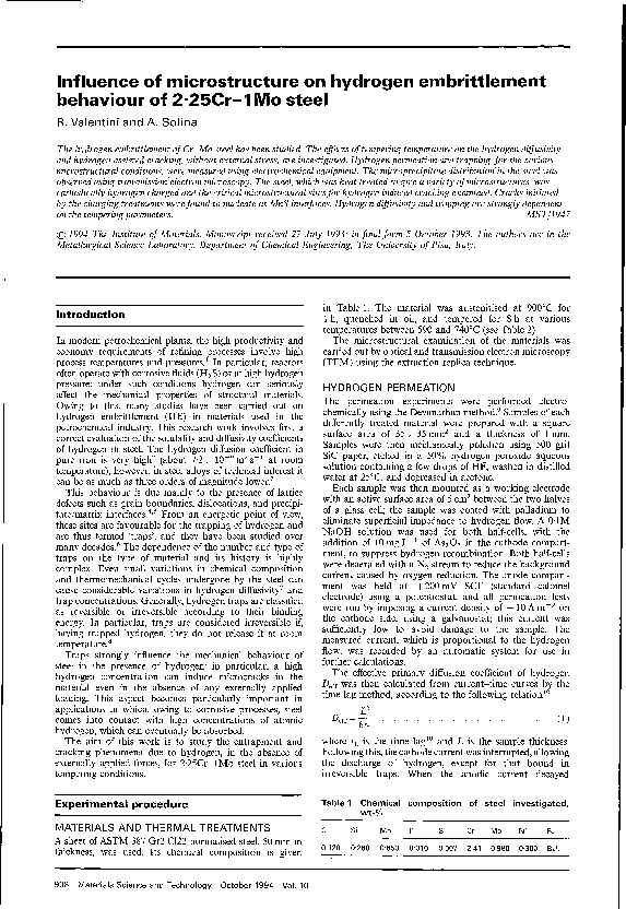 (PDF) Influence of microstructure on the hydrogen embrittlement of Al ...