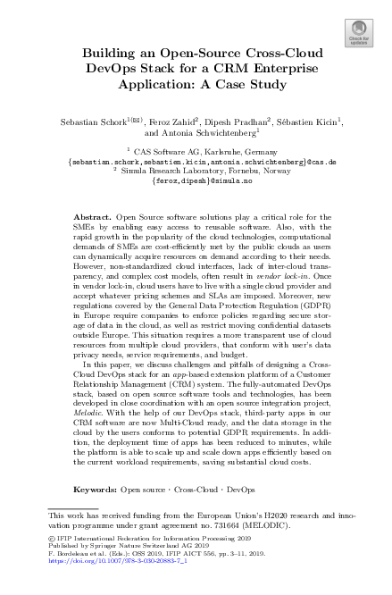 (PDF) Building an Open-Source Cross-Cloud DevOps Stack for a CRM ...