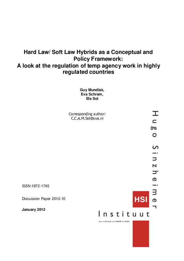 (PDF) Hard Law / Soft Law Hybrids as a Conceptual and Policy Framework ...