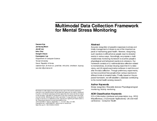 (PDF) Multimodal data collection framework for mental stress monitoring