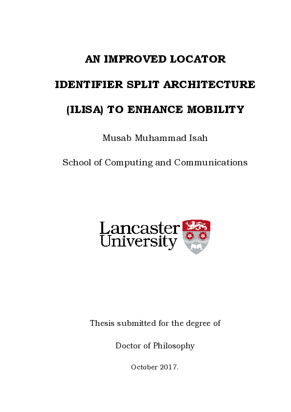 (PDF) An improved locator identifier split architecture (ILISA) to ...