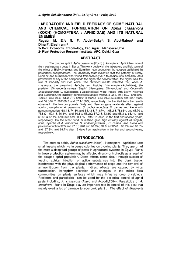 (PDF) LABORATORY AND FIELD EFFICACY OF SOME NATURAL AND CHEMICAL ...