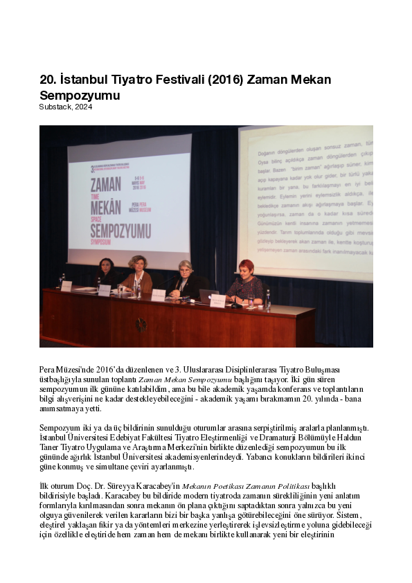 (PDF) Zaman Mekan Sempozyumu 2016