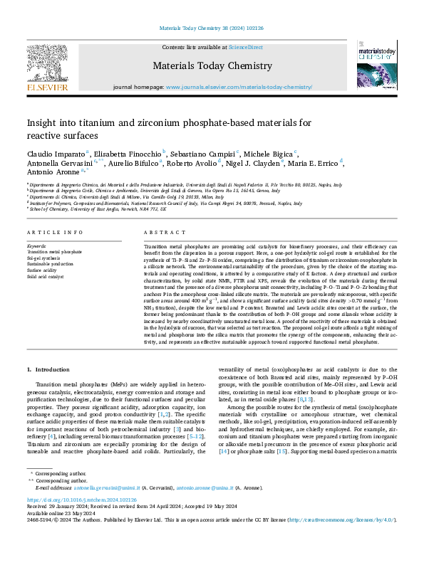 (PDF) Insight into titanium and zirconium phosphate-based materials for reactive surfaces